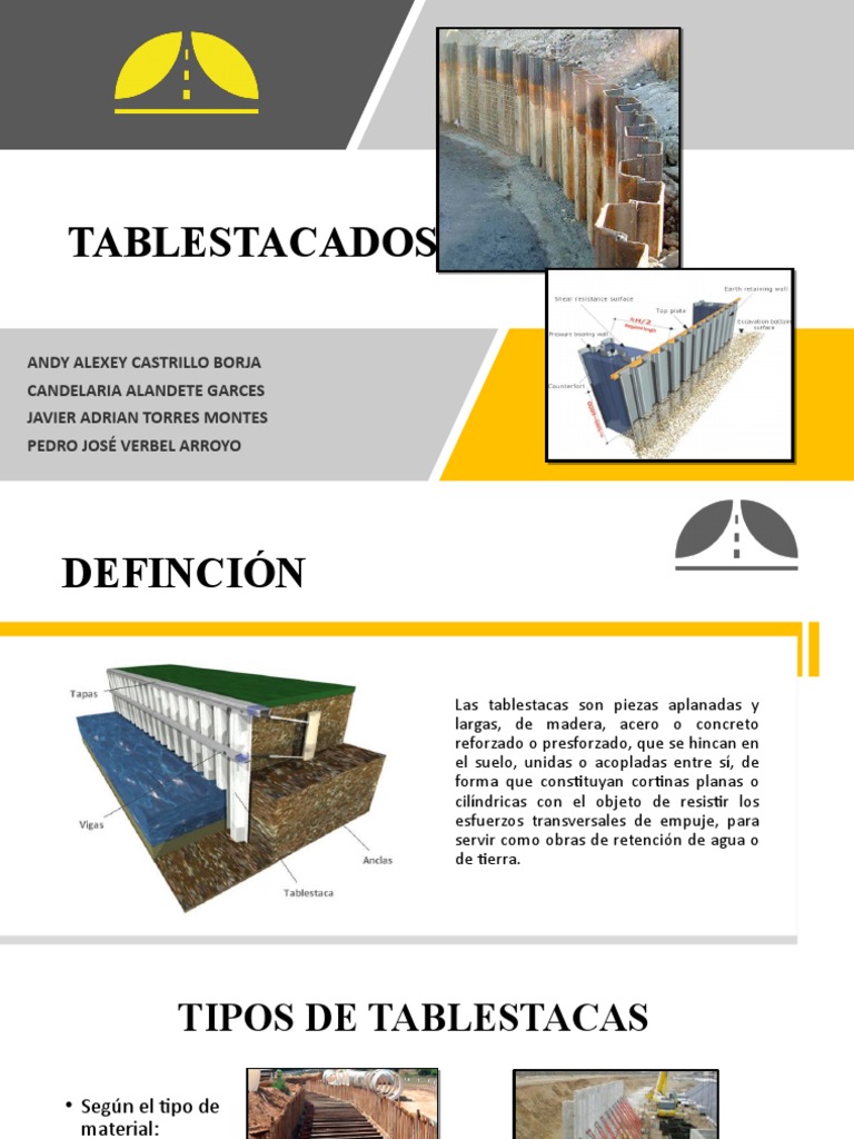 Tipos y Proceso de Tablestacado | PDF | Ingeniería de Edificación ...