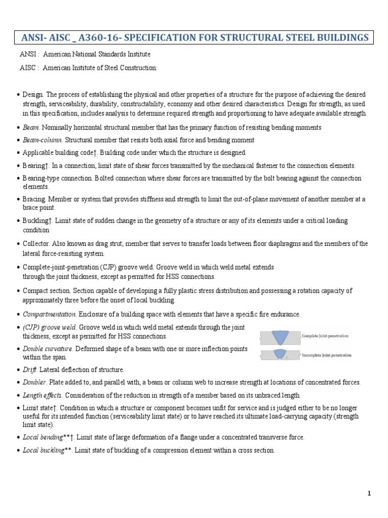 AISC A360-16 Steel Building Specs | PDF | Buckling | Strength Of Materials