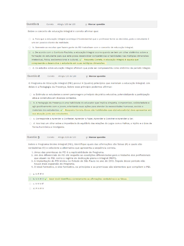 Respostas - Módulo 1 PEI-EFAPE | PDF