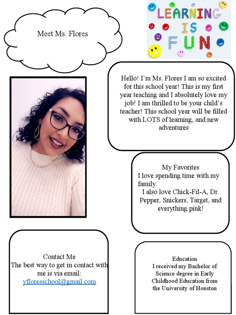 Meet Ms. Flores: Your New Teacher | PDF