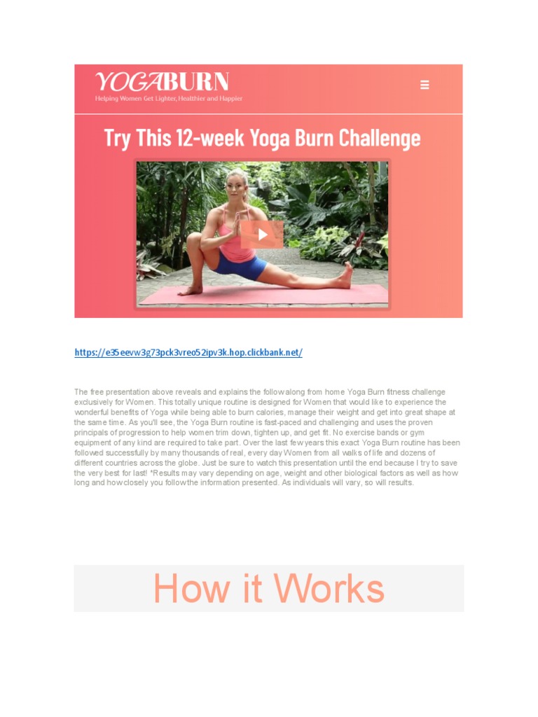 Yoga Burn Fitness Challenge for Women | PDF | Lifestyle