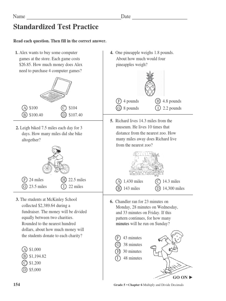 Standardized Test Practice: Name Date | PDF | Business