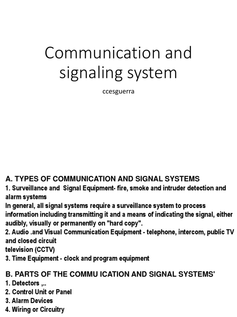 Communication and Signaling System | PDF | Telephone | Fires