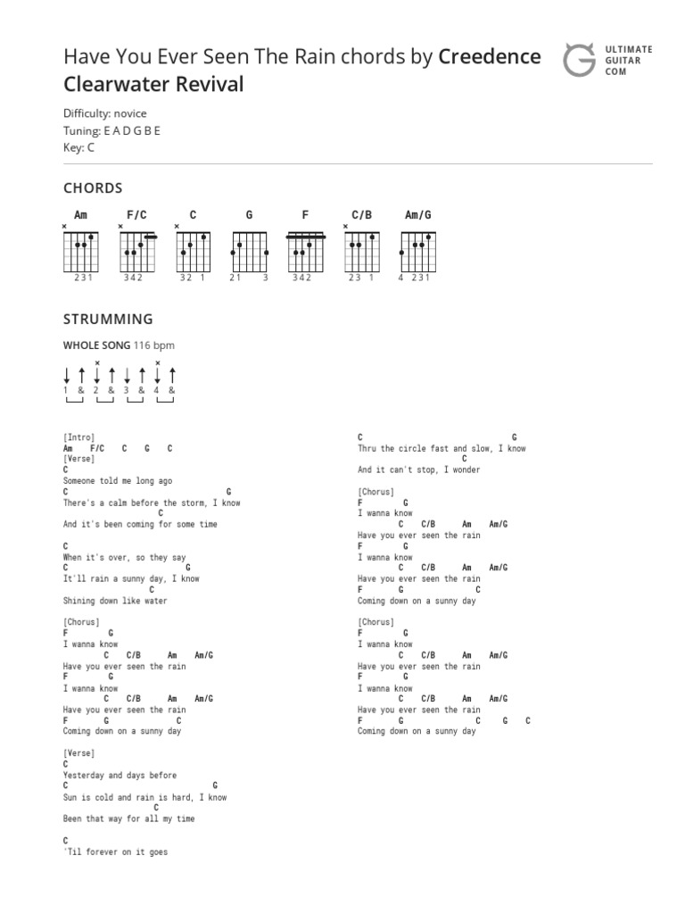 Have You Ever Seen The Rain Chords | PDF | Song Structure | Songs