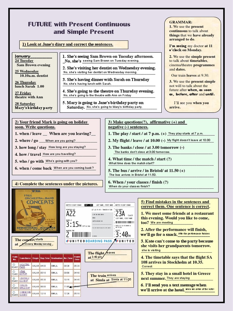 Future Tenses: Present Continuous & Simple | PDF