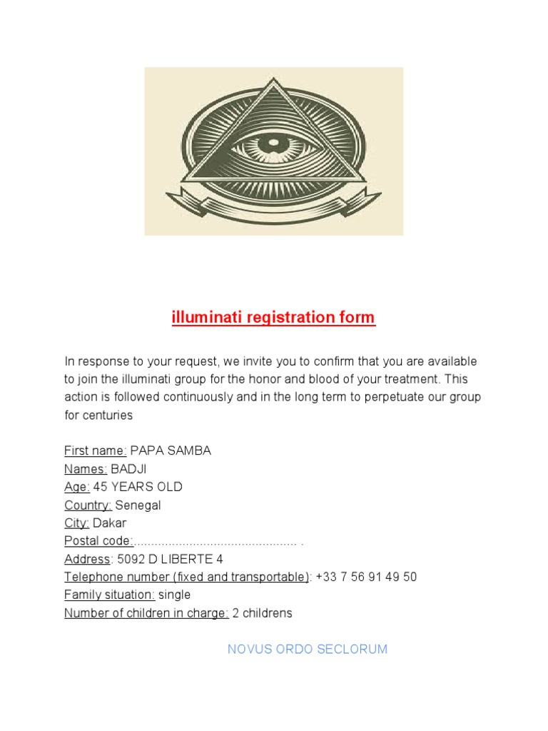 Illuminati Registration Form Details | PDF