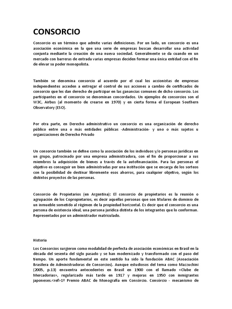Definiciones y tipos de consorcios: una mirada general al concepto ...