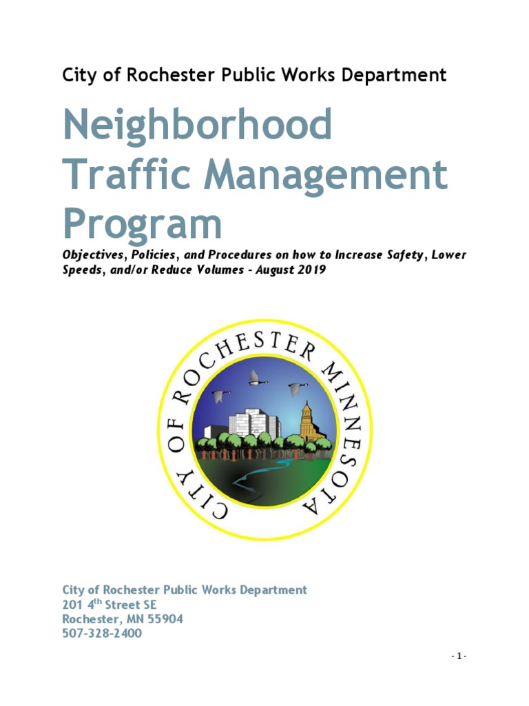 City of Rochester Public Works Department Neighborhood Traffic ...