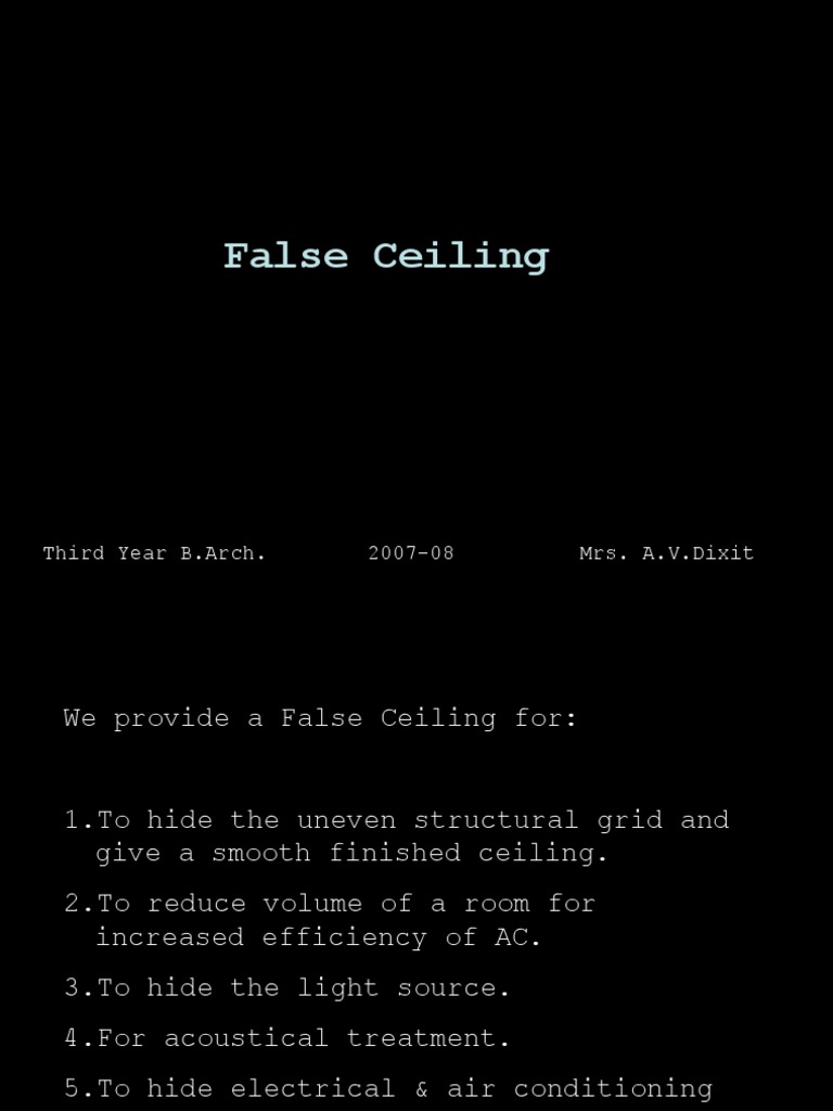 False Ceilings & Partitions | PDF | Ceiling | Framing (Construction)