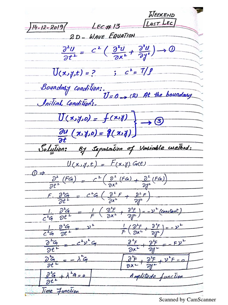 2D Wave Equation PDF | PDF
