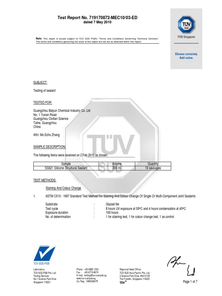 SS621 TUV Testing Report (Full Permission) | PDF | Ultraviolet ...