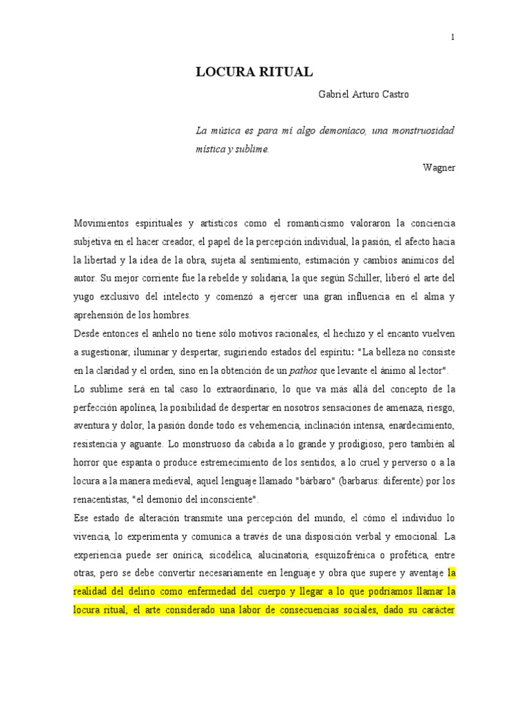 LOCURA RITUAL Gabriel Arturo Castro | Descargar gratis PDF | Engaño | Locura