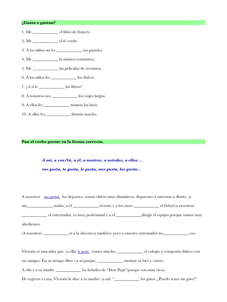 27 B Me Gusta Ejercicios PDF | PDF