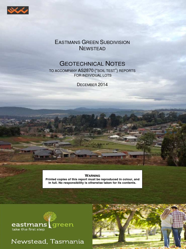 Lot Geotechnical Notes To Accompany AS2870 Soil Test Reports December ...