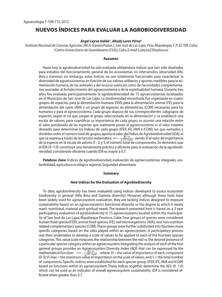 Indice de Margalef | PDF | Biodiversidad | Agroecología