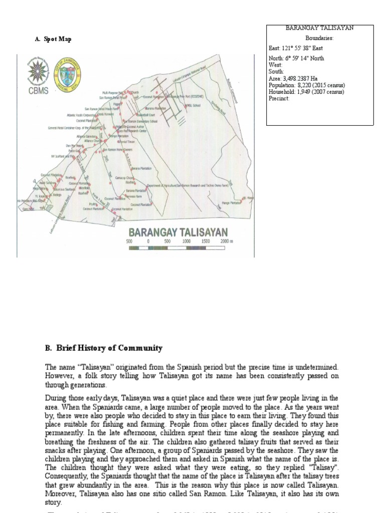 Talisayan Barangay Profile and Map | PDF | Regulatory Compliance ...