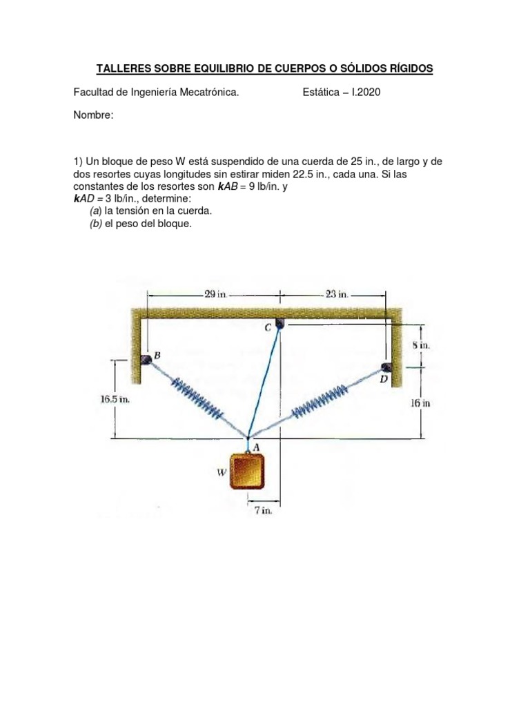 3° Taller Estática - 2° Corte | PDF