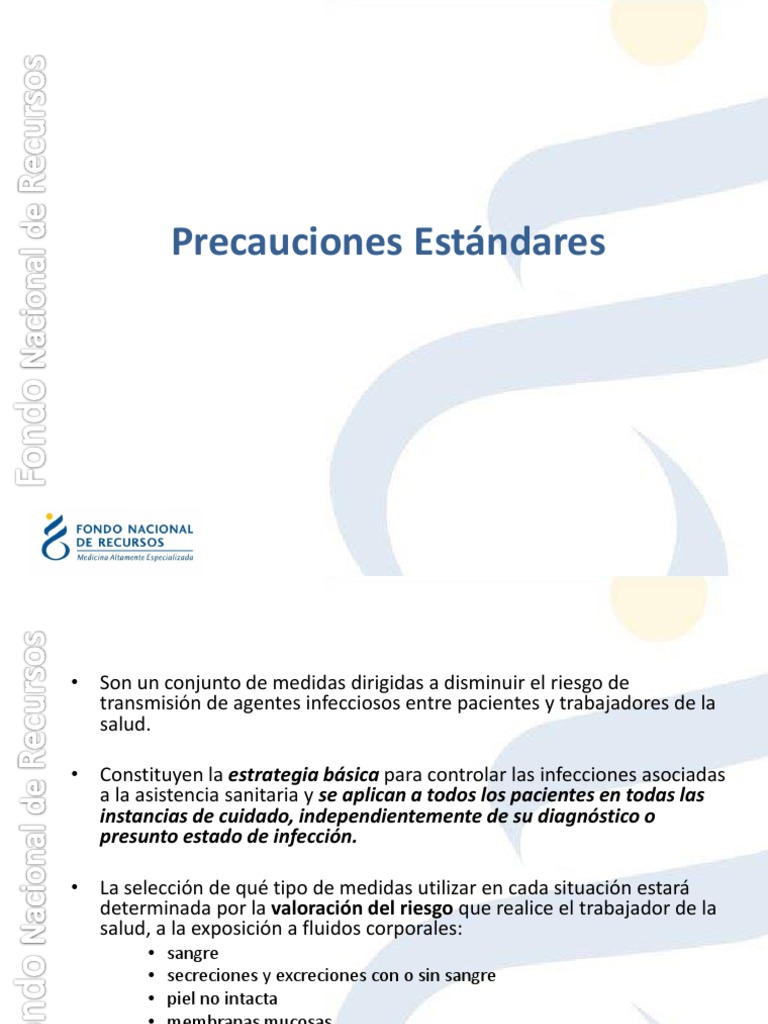 Precauciones Estandares | PDF | Lavado de manos | Salud pública
