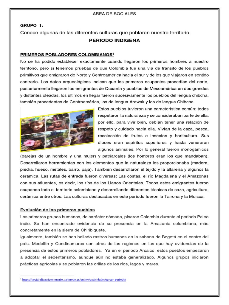 Periodo Indigena G 1 PDF | PDF | Colombia | Pueblos Indígenas de las ...