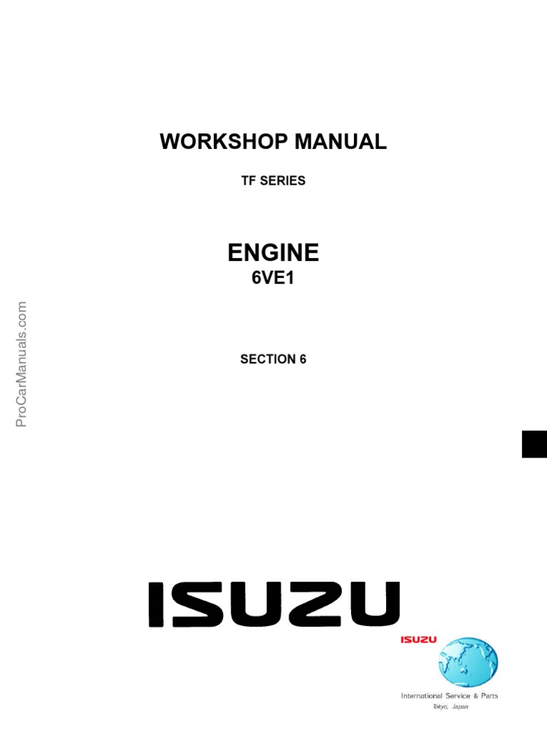 Isuzu Engine 6ve1 35l Workshop Manual PDF | PDF | Throttle | Internal ...