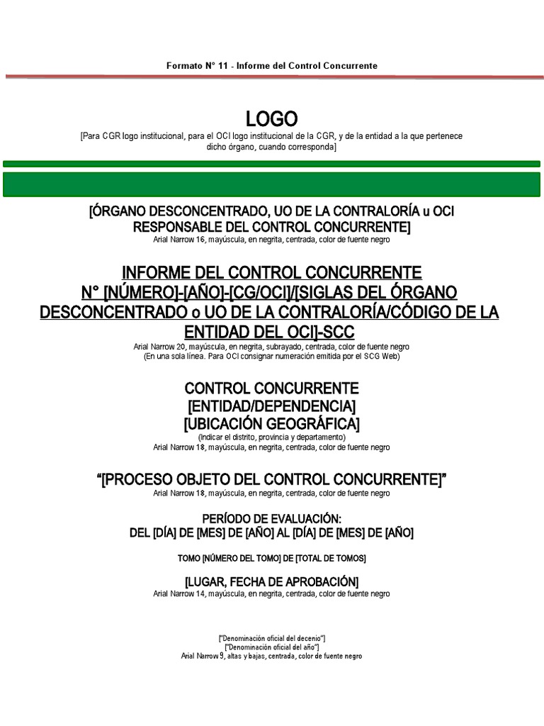 Formato 11-Informe Del Control Concurrente | PDF | Información
