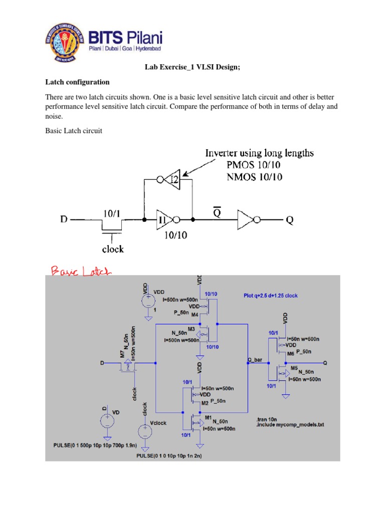 Lab Exercise - 1 VLSI Design Latch Configuration | PDF