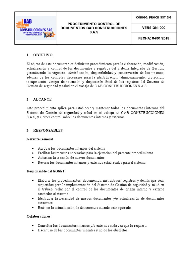 Procedimiento de Control de Documentos | PDF | Documento | Información