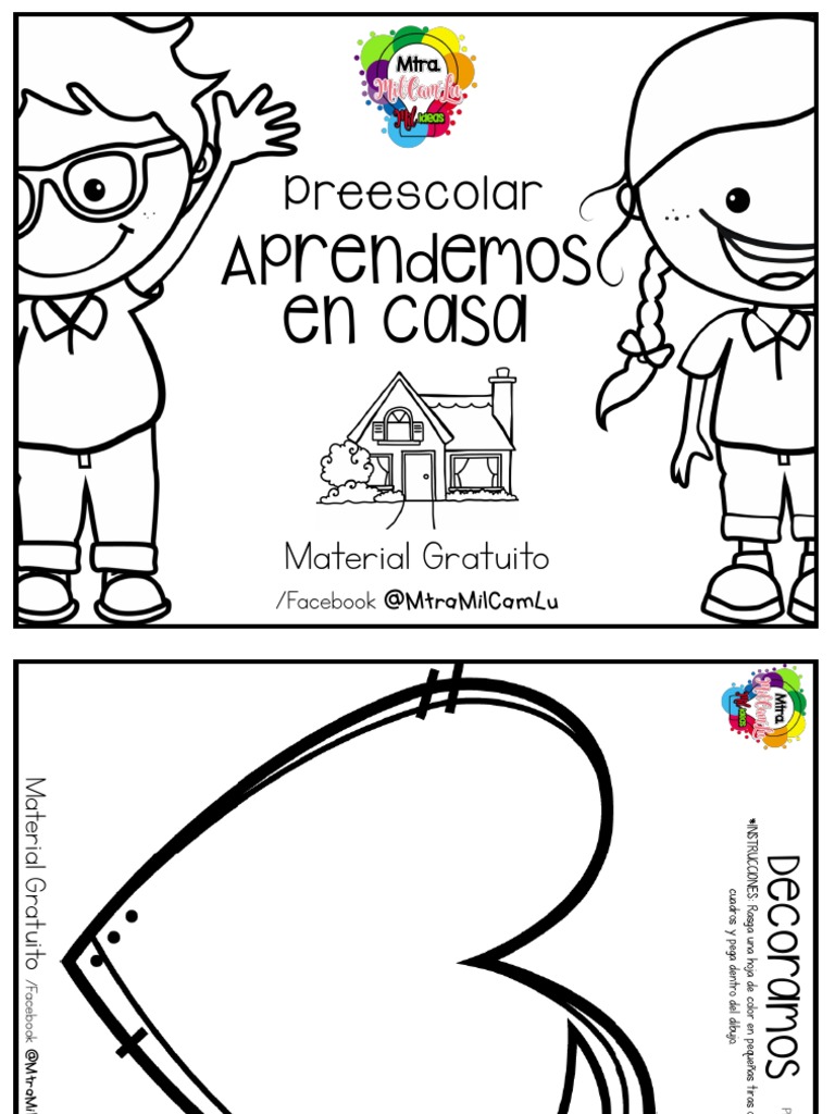 Preescolar Aprende en Casa MtraMilCamLu PDF | PDF | Dibujo | Pinturas