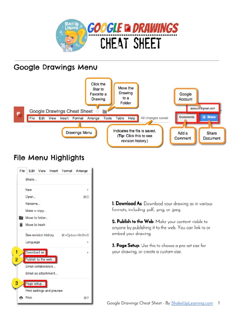 Google Drawings Menu Overview | PDF | Menu (Computing) | Human–Computer ...