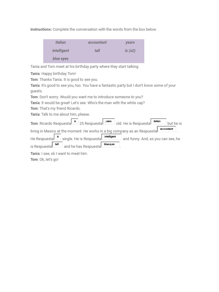 Actividad Formativa 2. Introducing My Friend | PDF
