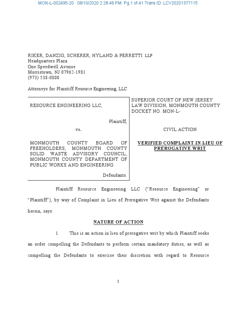 Resource Engineering Complaint | PDF | Recycling | Waste