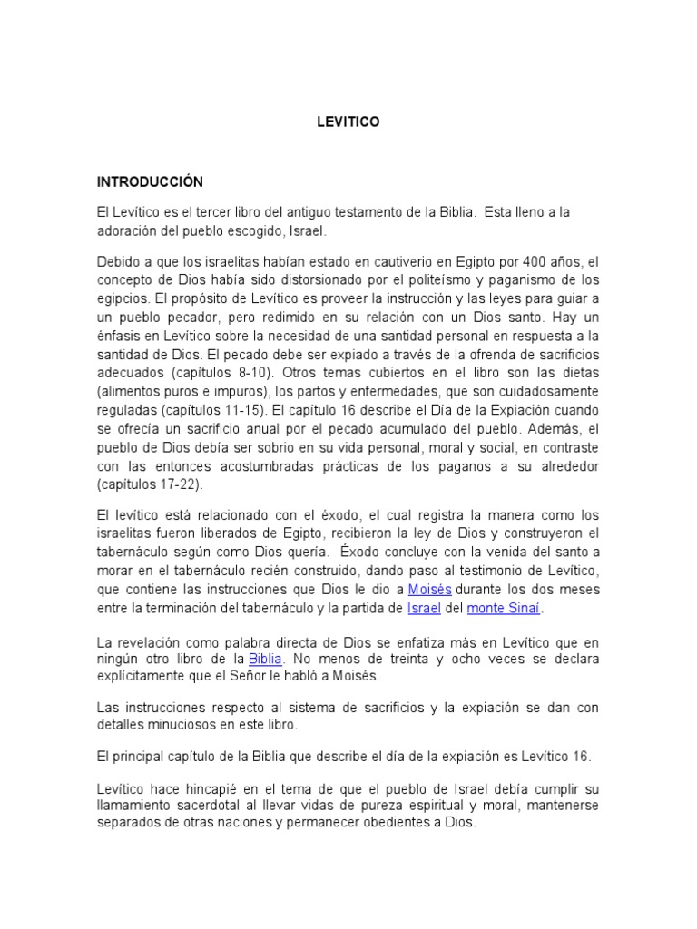 LEVITICO | PDF | Libro de levítico | Sacerdote