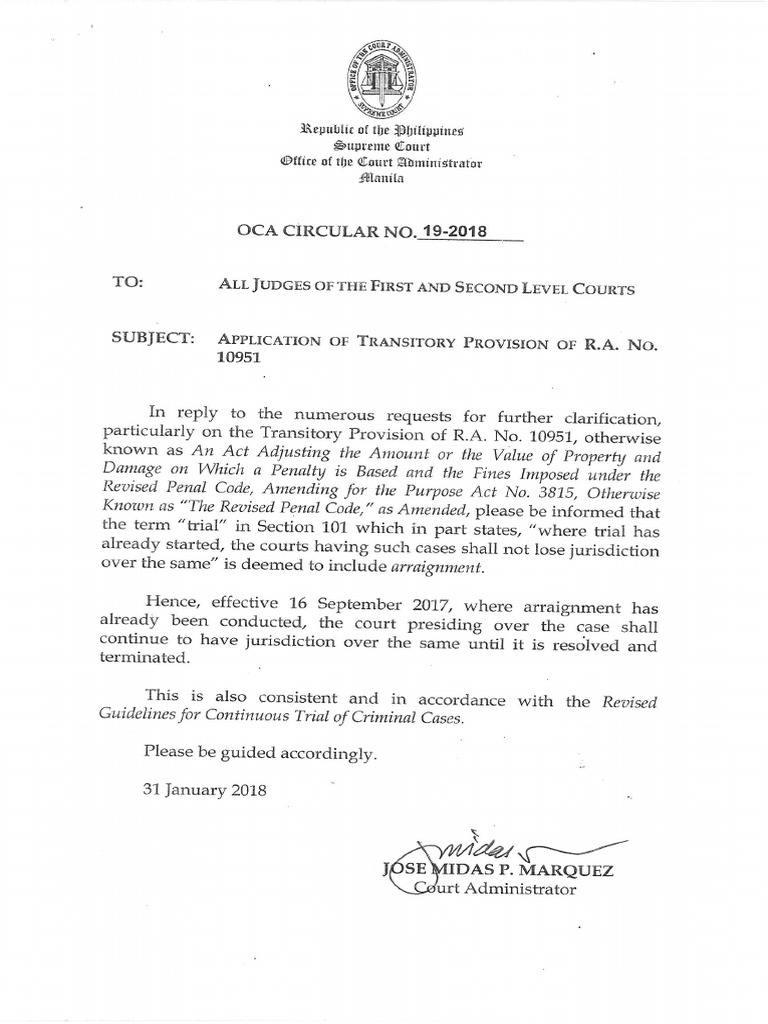 OCA Circular No. 19 2018 PDF | PDF