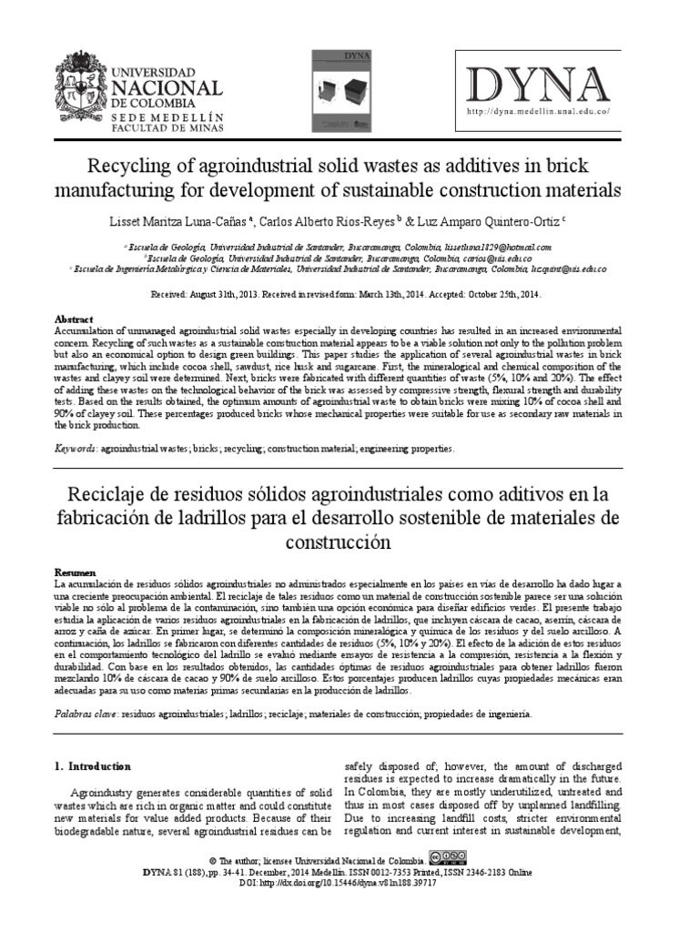 Agroindustrial Solid Waste As Additive | PDF | Scanning Electron ...