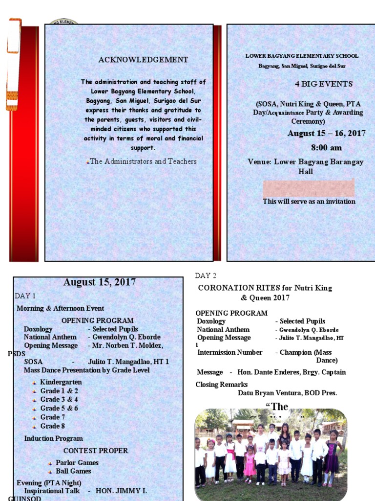 Acknowledgement: 4 Big Events | PDF | Ceremonies | Social Institutions