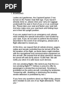 Pilot/Captain Announcements: Speech To Passengers | PDF | Air Traffic ...