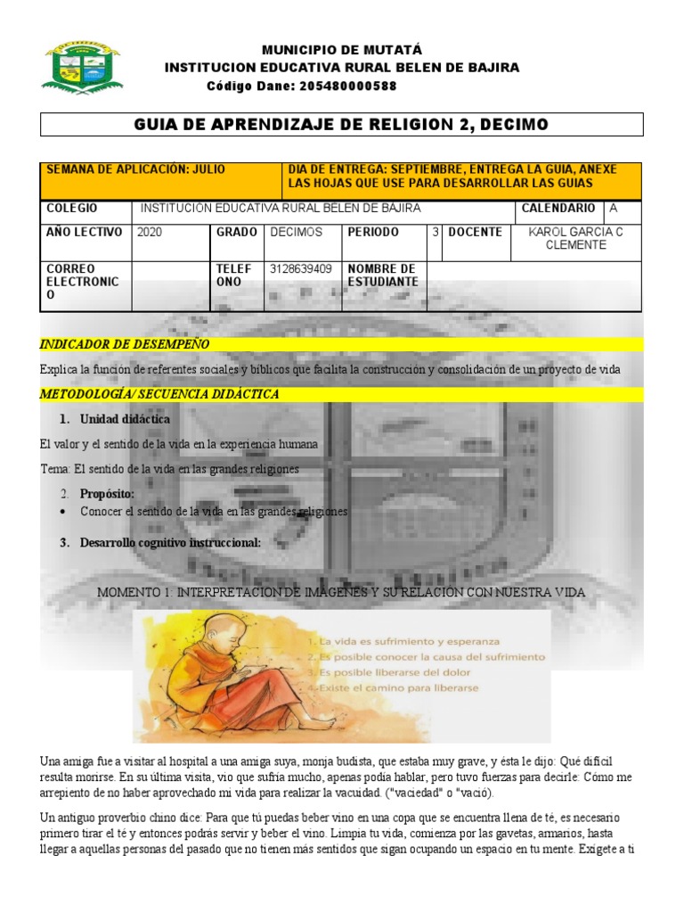Guia de Religion Decimo 2 | PDF | Religión y creencia | Educación religiosa