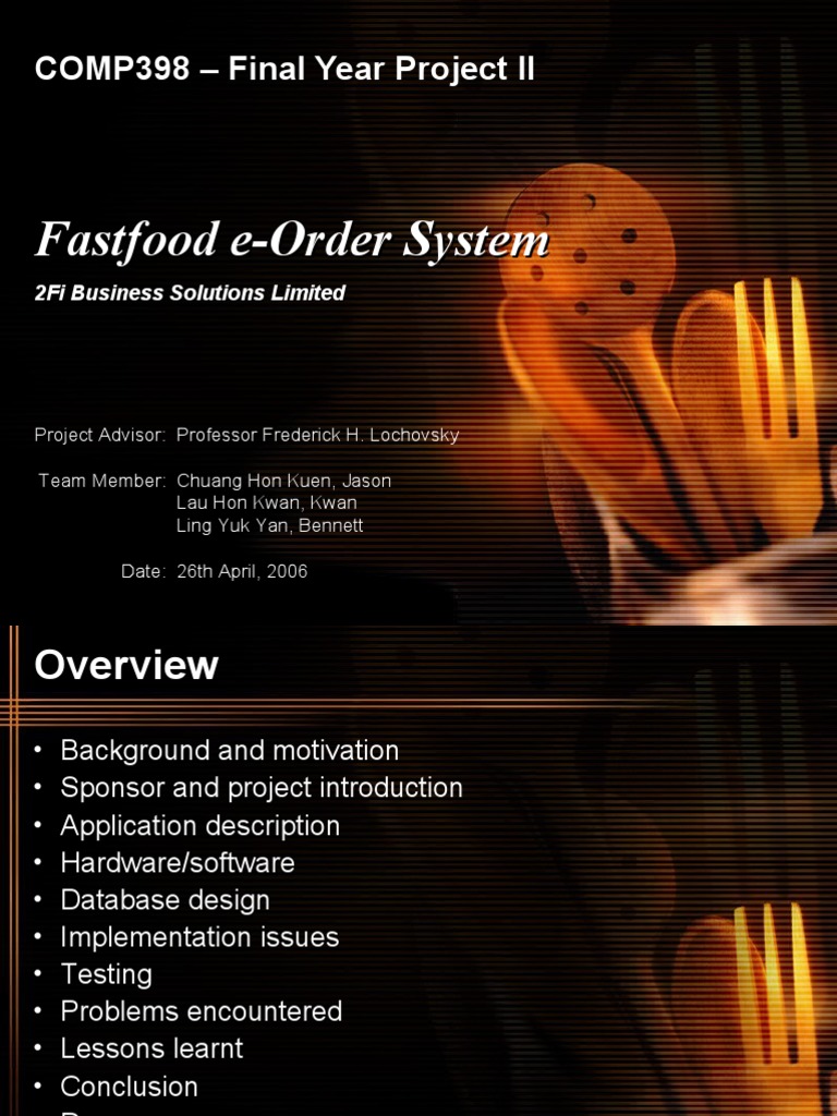 Fastfood E-Order System | PDF | Databases | Java (Programming Language)