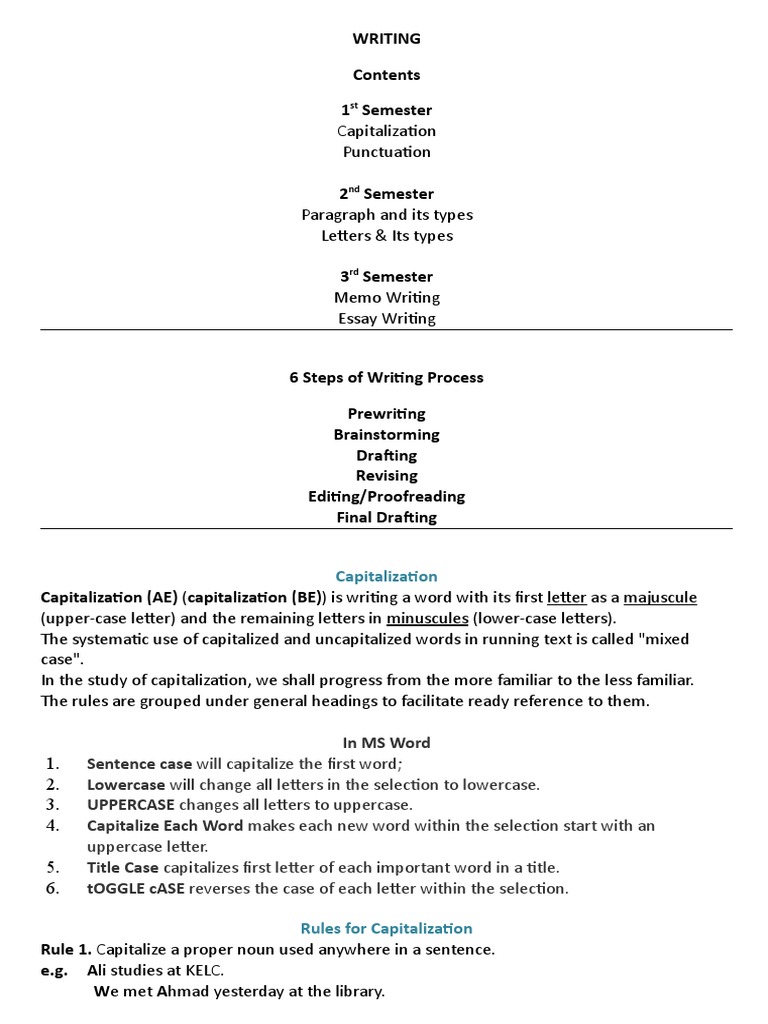 Capitalization: Uppercase Letter | PDF | Letter Case | Essays