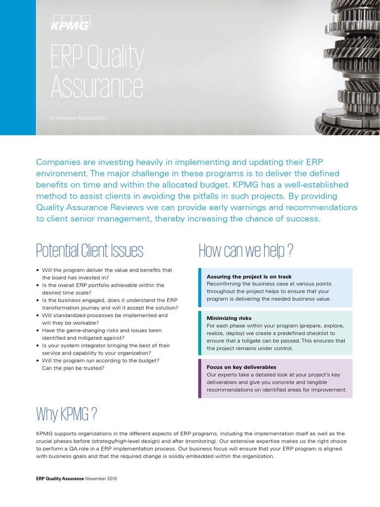 Erp Quality Assurance en | PDF | Enterprise Resource Planning | Quality ...