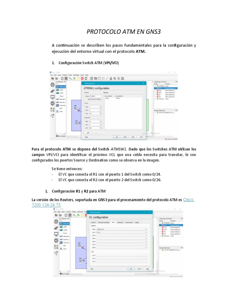 Protocolo Atm en GNS3 | PDF | Modo de Transferencia Asíncrona ...