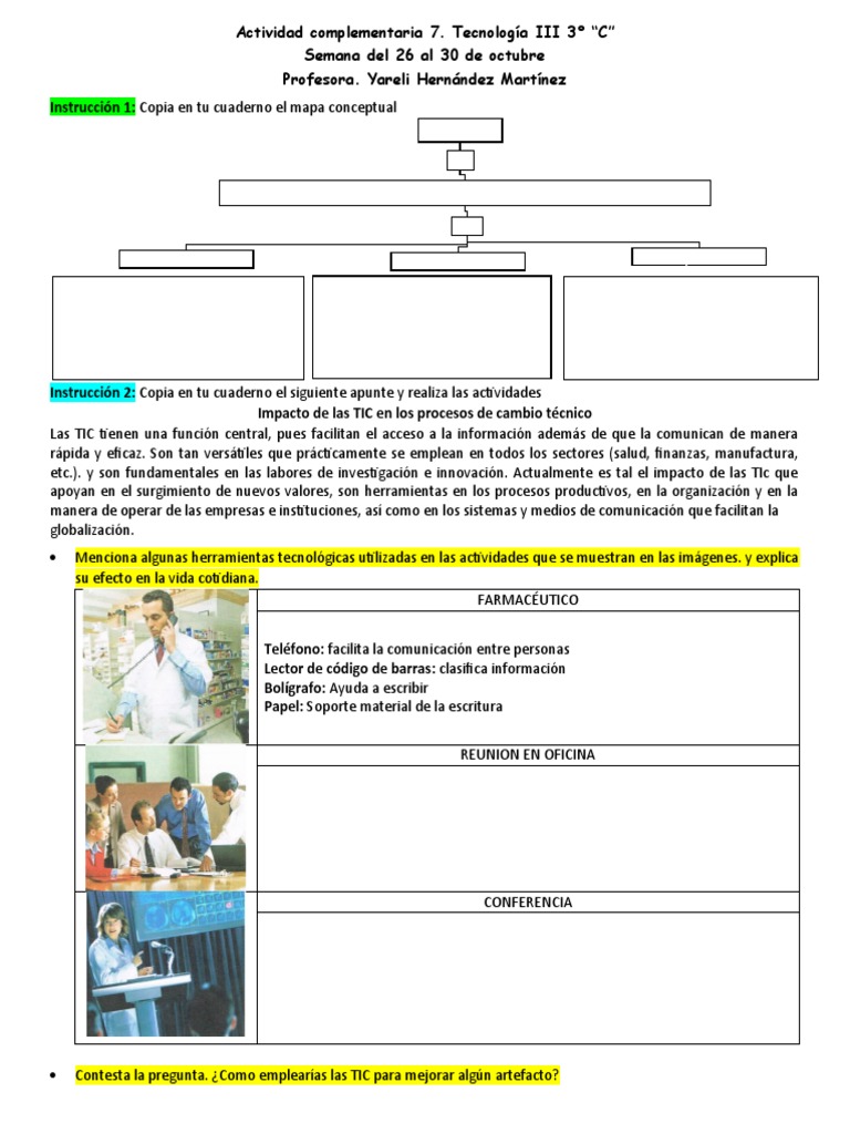Actividad Complementaria 7 Tecnologia Iii | PDF | Tecnología de información y comunicaciones ...