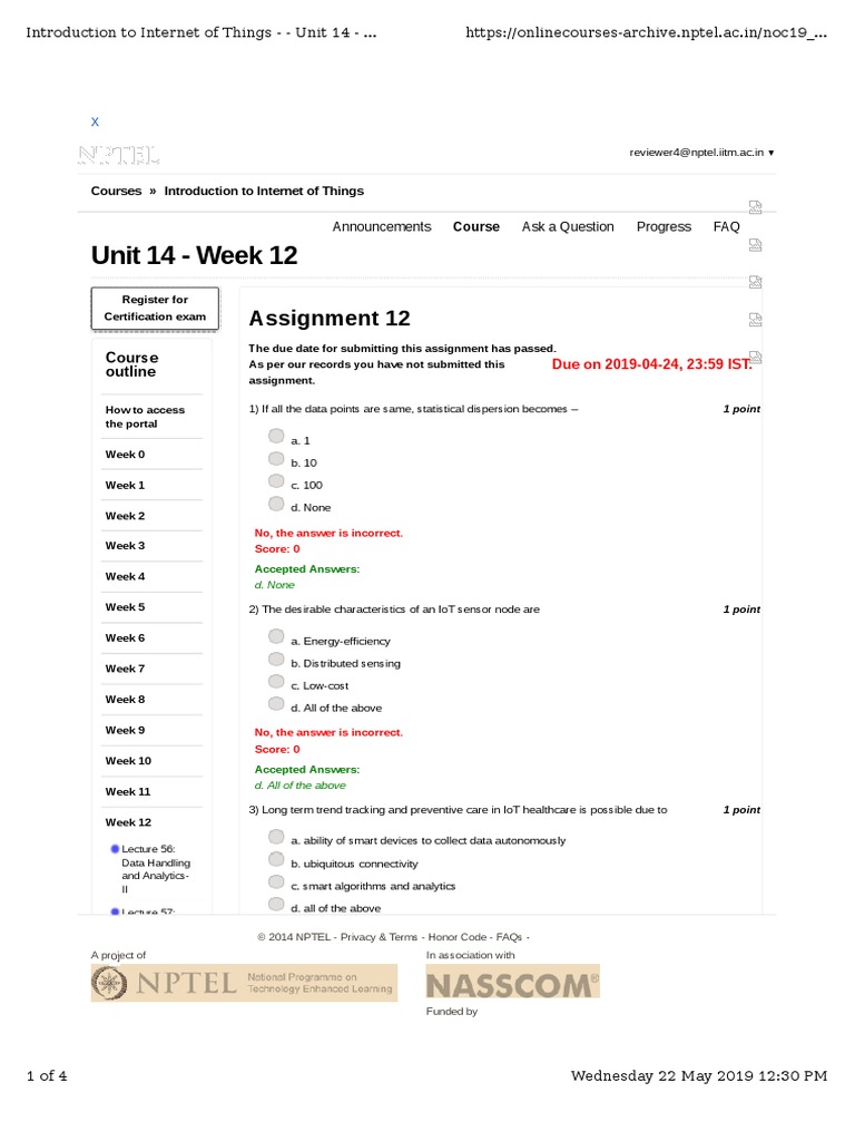 Unit 14 - Week 12: Assignment 12 | PDF | Internet Of Things | Network ...