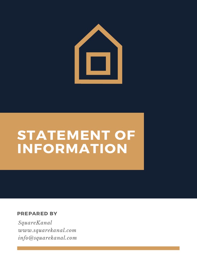 Statement of Information - SquareKanal - Property RajBagh | PDF ...