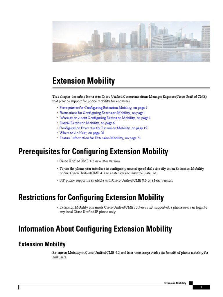 Prerequisites For Configuring Extension Mobility | PDF | Hypertext ...
