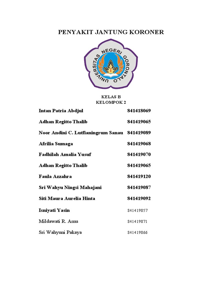 Laporan Askep PJK Kelas B | PDF | Heart | Physiology