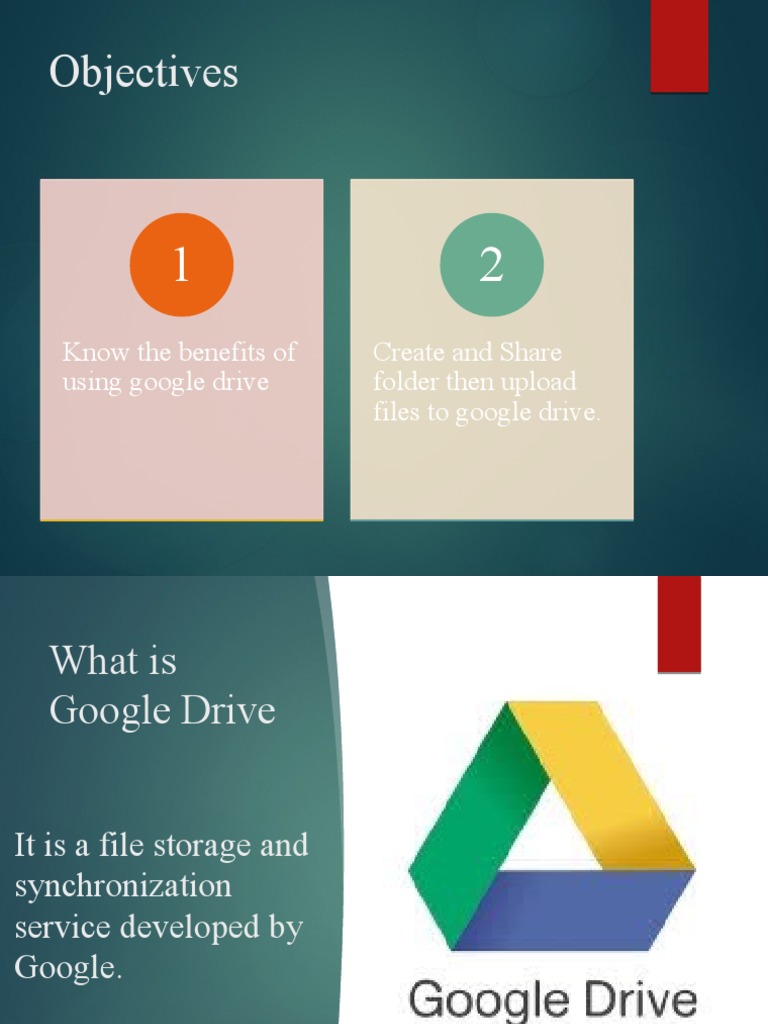 Objectives: Know The Benefits of Using Google Drive Create and Share ...