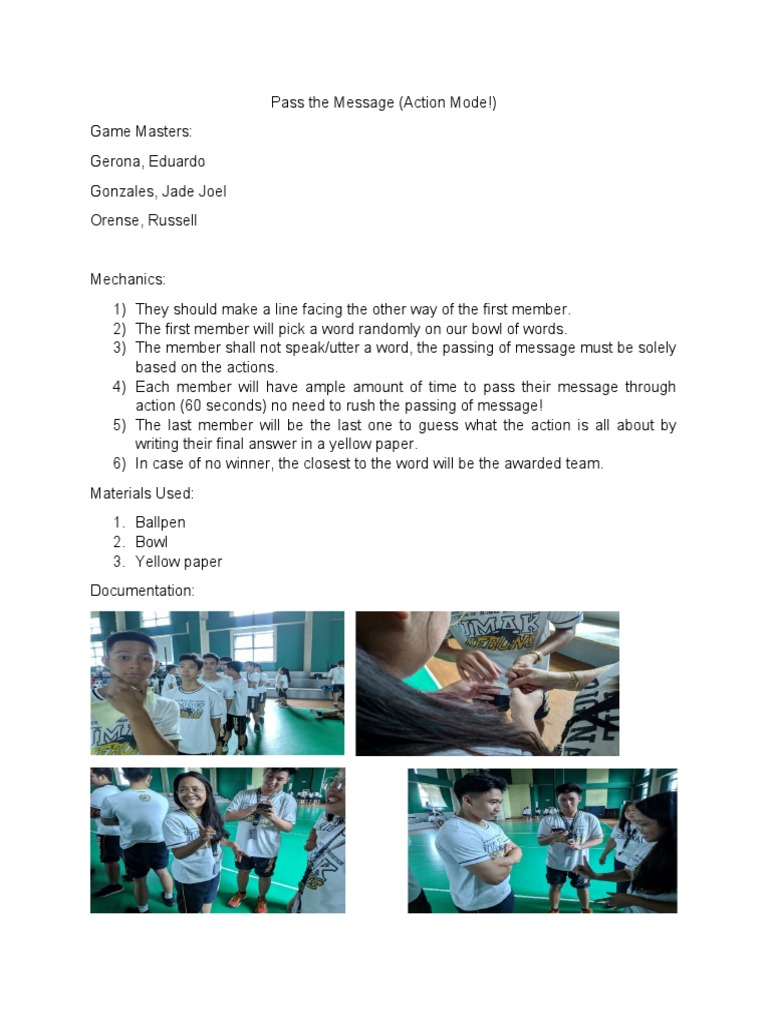 Pass The Message | PDF