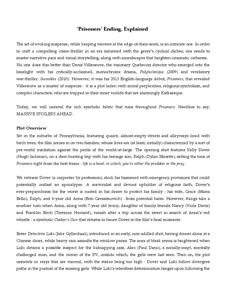 'Prisoners' Ending, Explained | PDF
