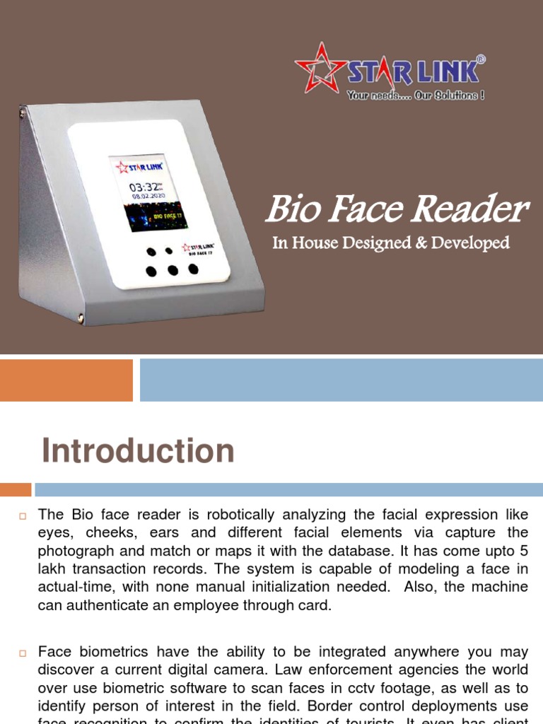 Bio Face Reader - Facial Recognition - Biometric Attendance Machine | PDF